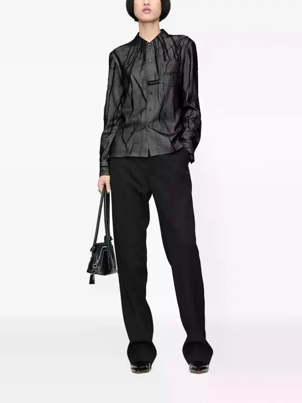 MAISON MARGIELA Creased Double-layer Shirt - Black