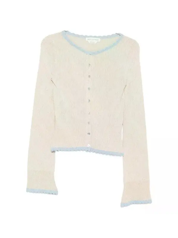 ASTA RESORT Franca Scallop-edge Cardigan - Neutrals