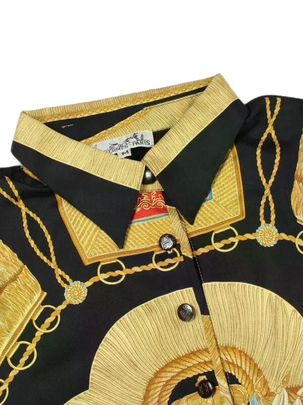 Hermès 2000s Silk-panel Long-sleeve Polo Shirt
