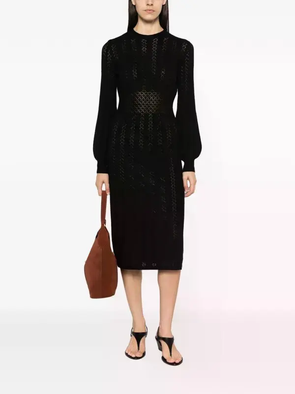 TWINSET Pointelle Knit Midi Dress