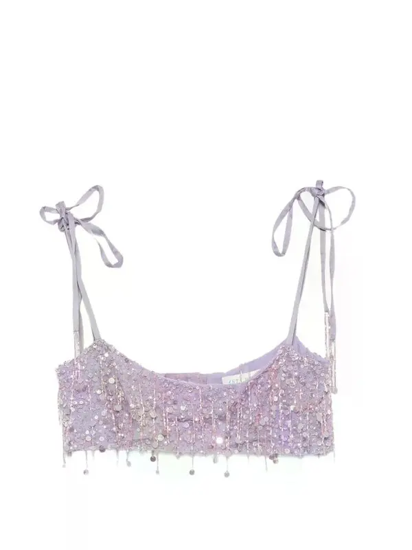 ASTA RESORT Yasmin Hand-beaded Bralette - Purple