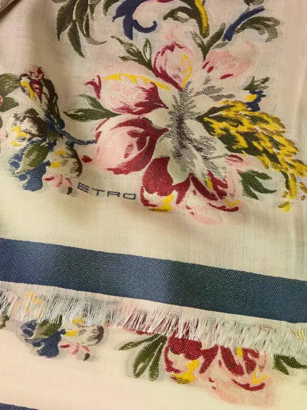 Etro Wool-blend Scarf With Fil Coupé Floral Pattern