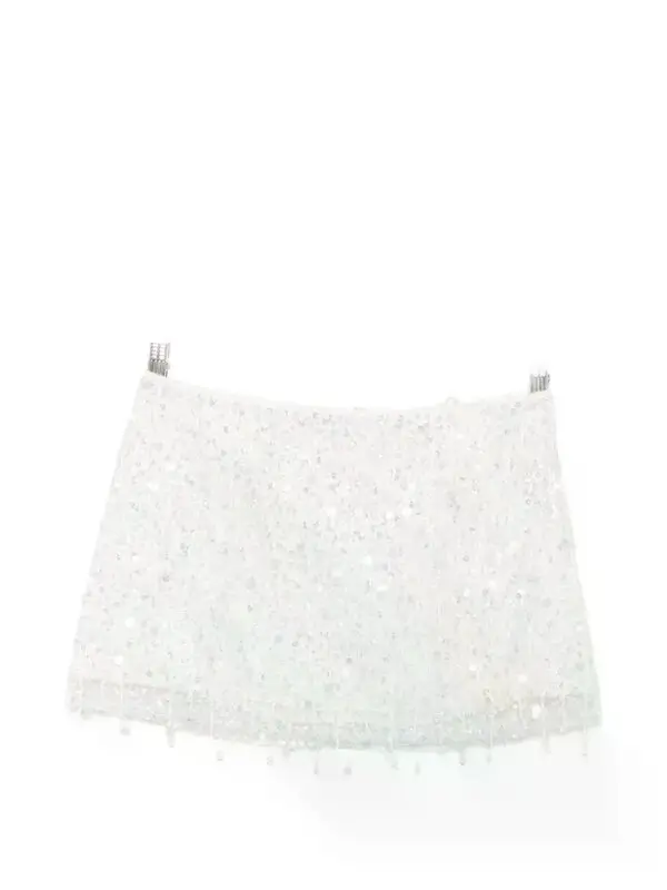 ASTA RESORT Yasmin Bead-embellished Mini Skirt - White