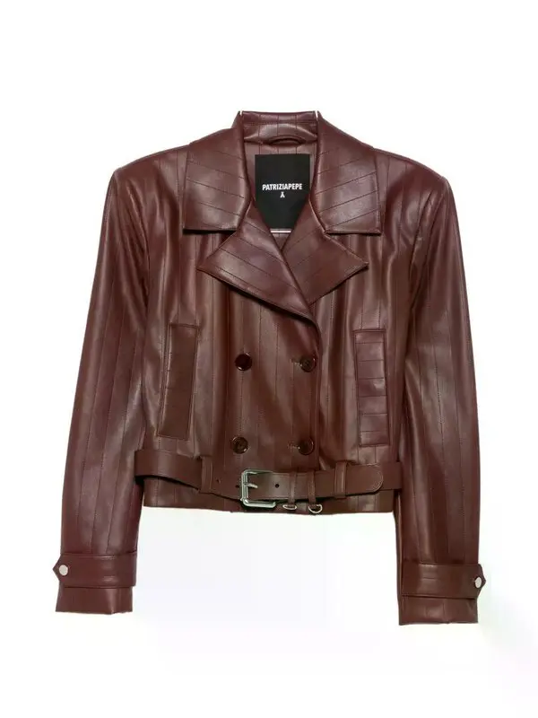 Patrizia Pepe Belted Double-breasted Jacket - Brown