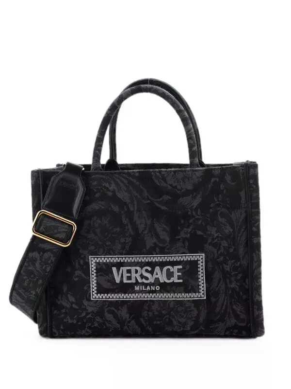 Versace Athena Convertible Barocco Jacquard Small Tote Bag