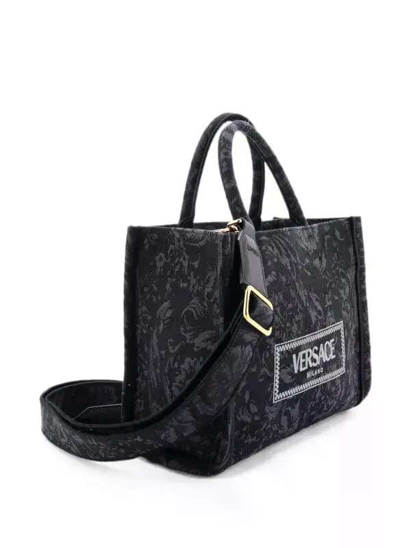 Versace Athena Convertible Barocco Jacquard Small Tote Bag