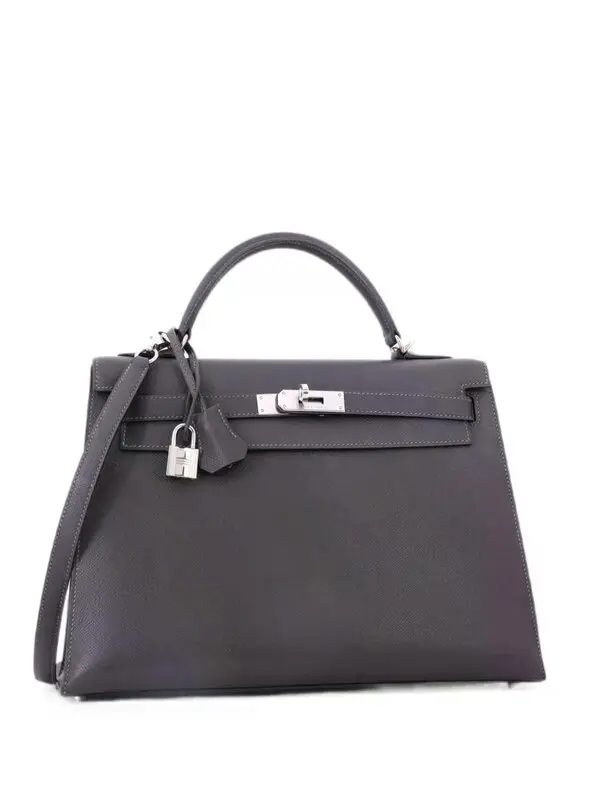 Hermès Kelly Handbag Epsom With Palladium Hardware 32 Satchel - Grey