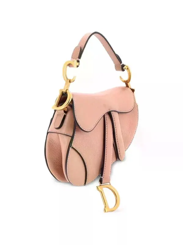 Dior Saddle Handbag With Strap Leather Micro Shoulder Bag - Neutrals