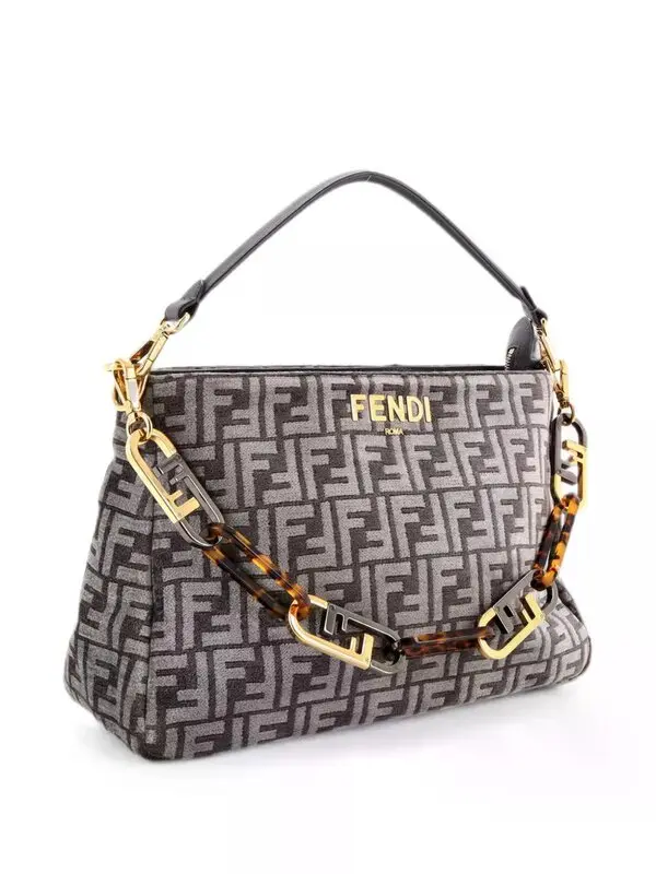 Fendi O'lock Zip Shoulder Bag Zucca Chenille Hobo Bag