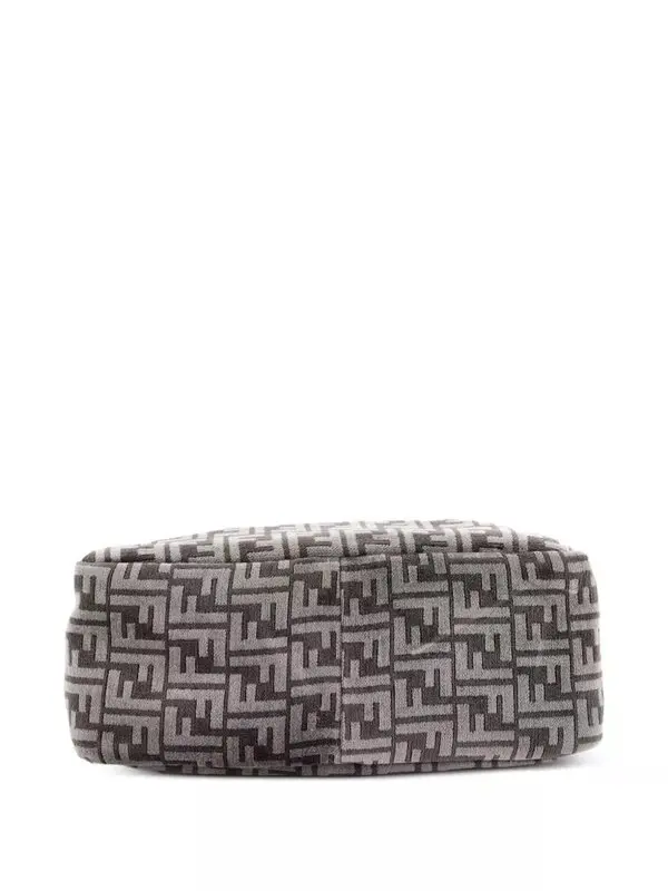 Fendi O'lock Zip Shoulder Bag Zucca Chenille Hobo Bag - Grey