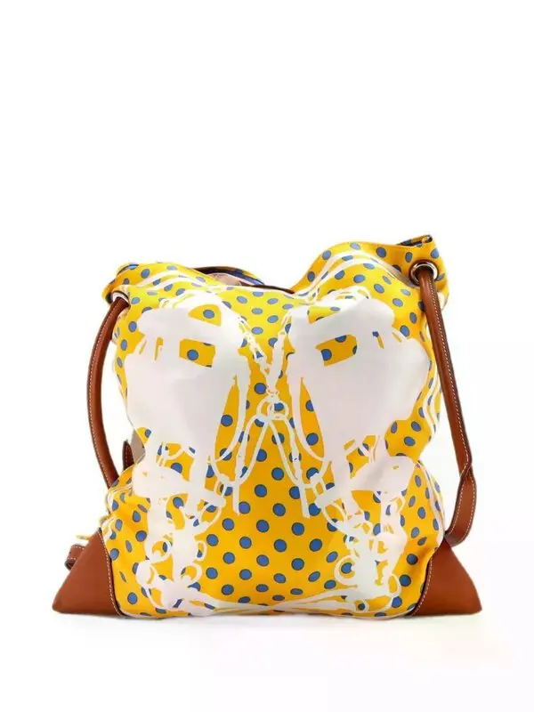 Hermès Silky City Bag Printed Silk And Leather Pm Crossbody Bag - Blue