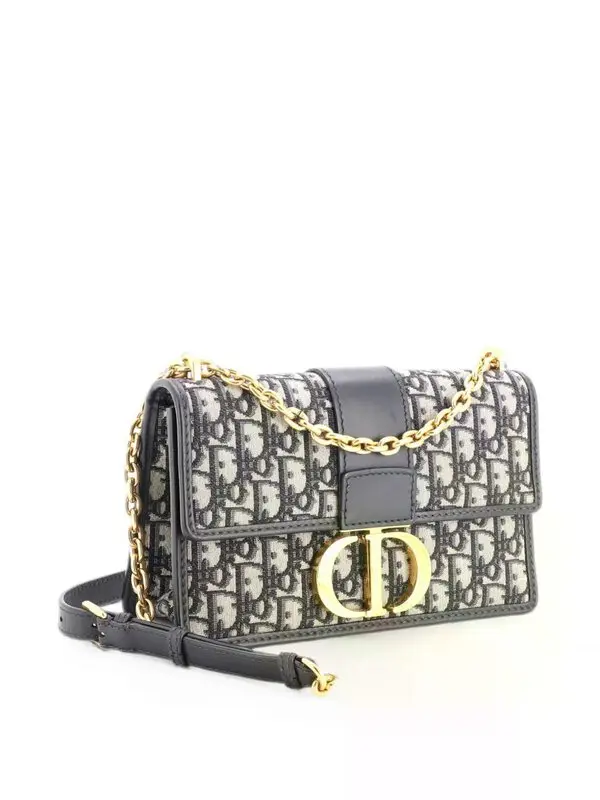 Dior 30 Montaigne Chain Flap Bag Oblique Canvas Shoulder Bag