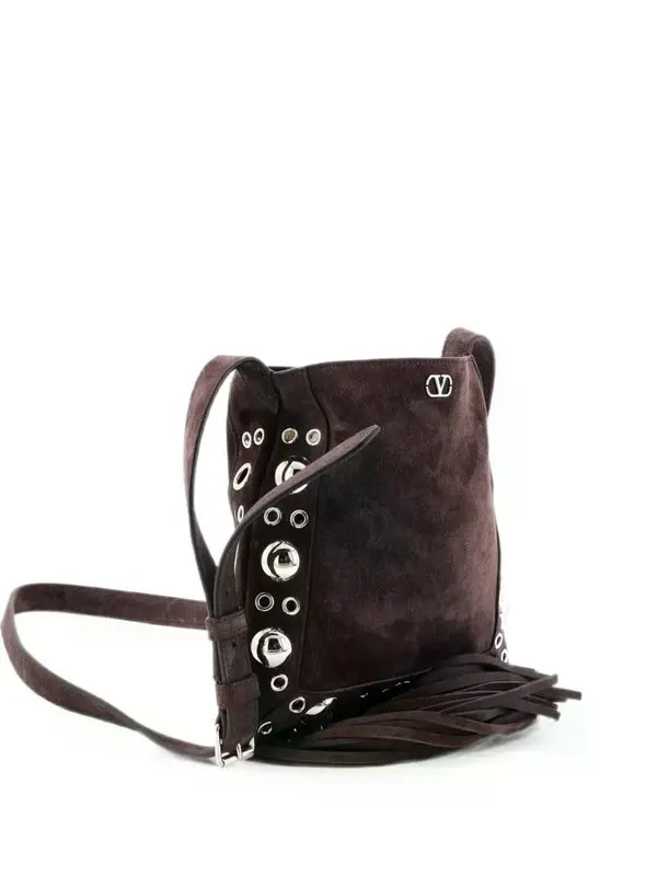 Valentino Garavani Nellcote Shoulder Bag Studded Leather Small Crossbody Bag - Brown
