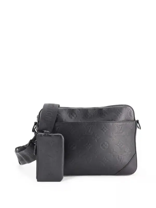 LOUIS VUITTON Monogram Shadow Leather Duo Messenger Bag - Black