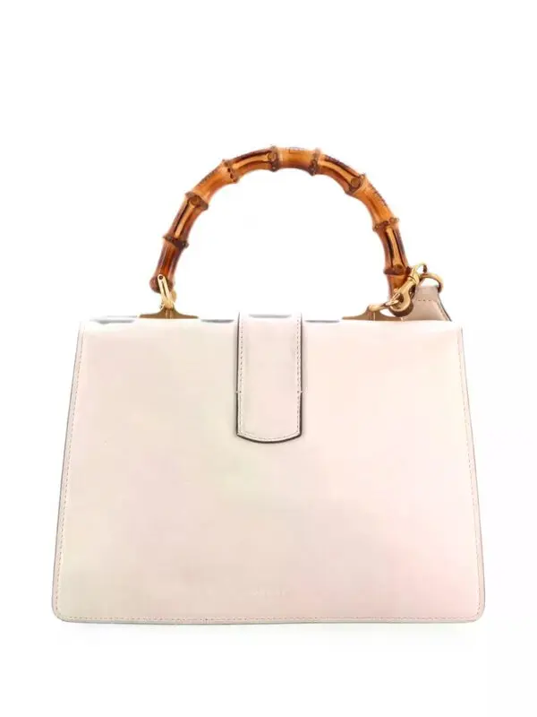 Gucci Dionysus Bamboo Top Handle Bag Colorblock Leather Medium Satchel - Neutrals