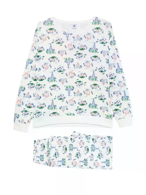 Petit Bateau Graphic-print Cotton Pajamas - White