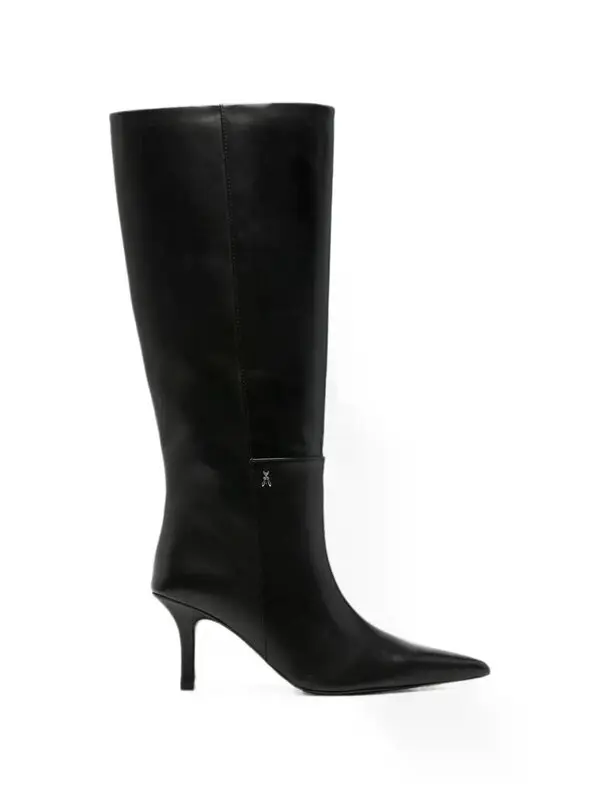 Patrizia Pepe Knee High Pointed Toe Leather Boots