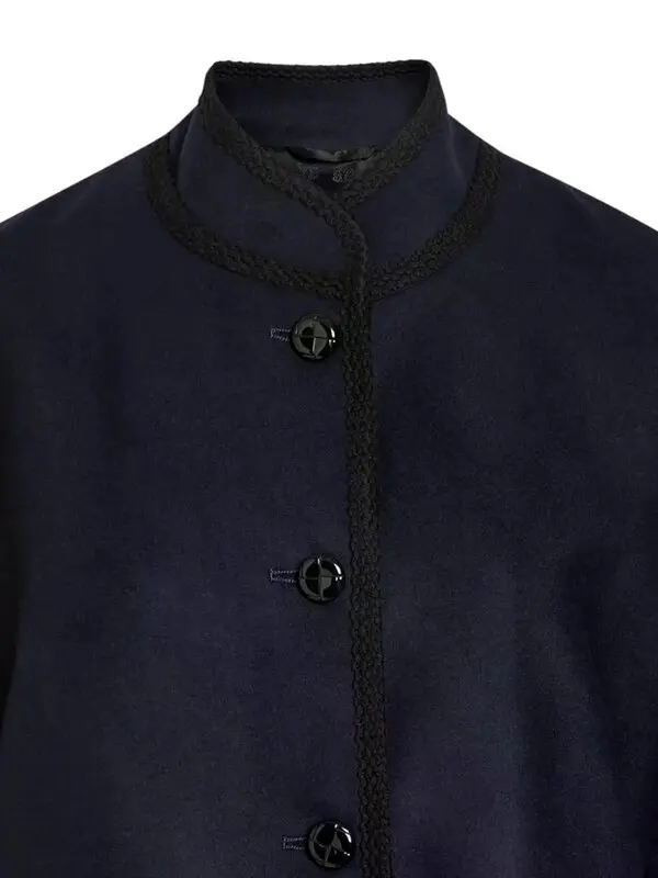 BLAZÉ MILANO Braided Trim Wool Jacket - Blue