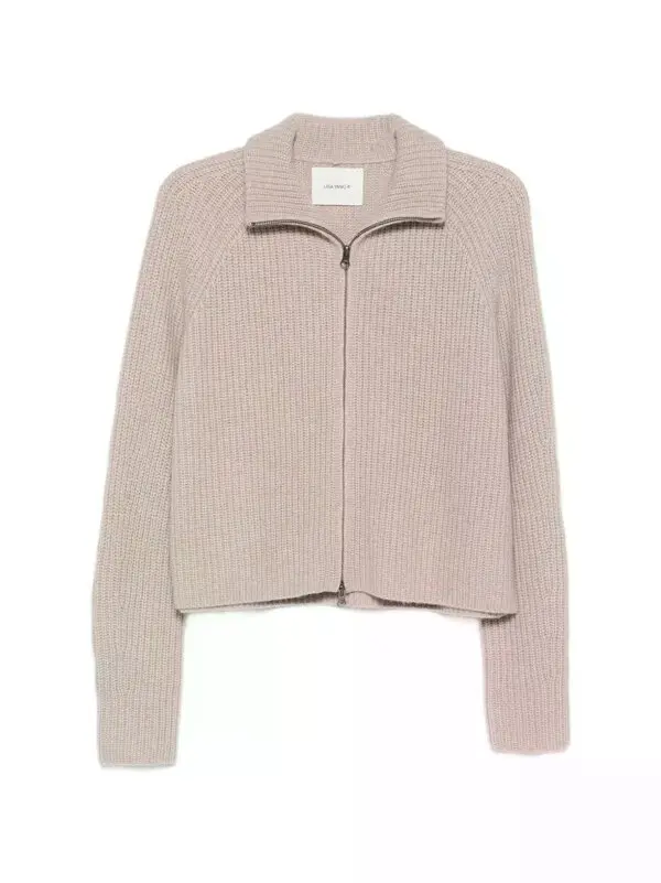 LISA YANG Sadie Ribbed Knit Zip Cardigan - Neutrals