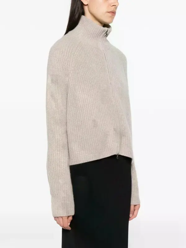 LISA YANG Sadie Ribbed Knit Zip Cardigan