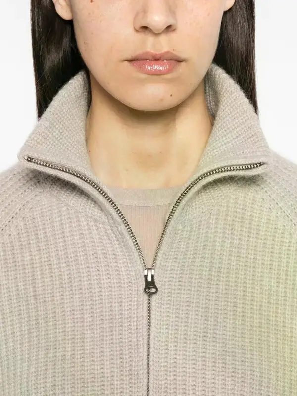 LISA YANG Sadie Ribbed Knit Zip Cardigan