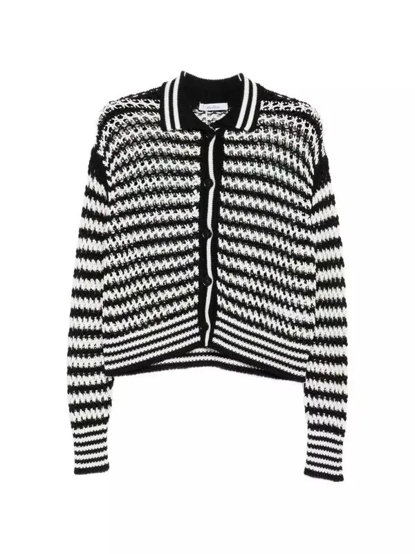 Max Mara Pinstripe-pattern Crochet-knit Cardigan