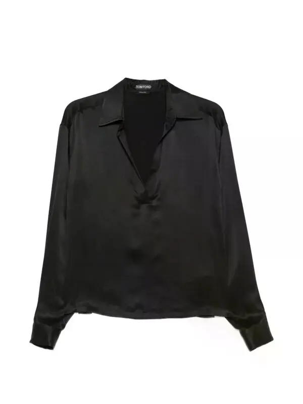 TOM FORD V-neck Silk Blouse - Black