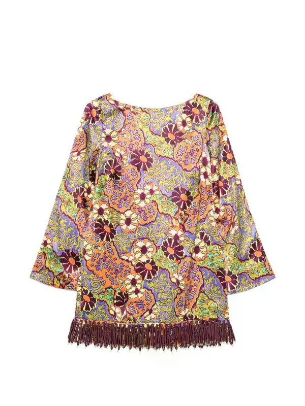 ALEMAIS Joanna Fringe-trimmed Mini Dress - Orange