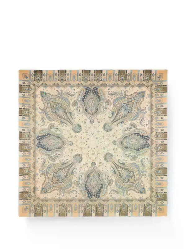 Etro Paisley-print Frayed-edge Scarf - Neutrals
