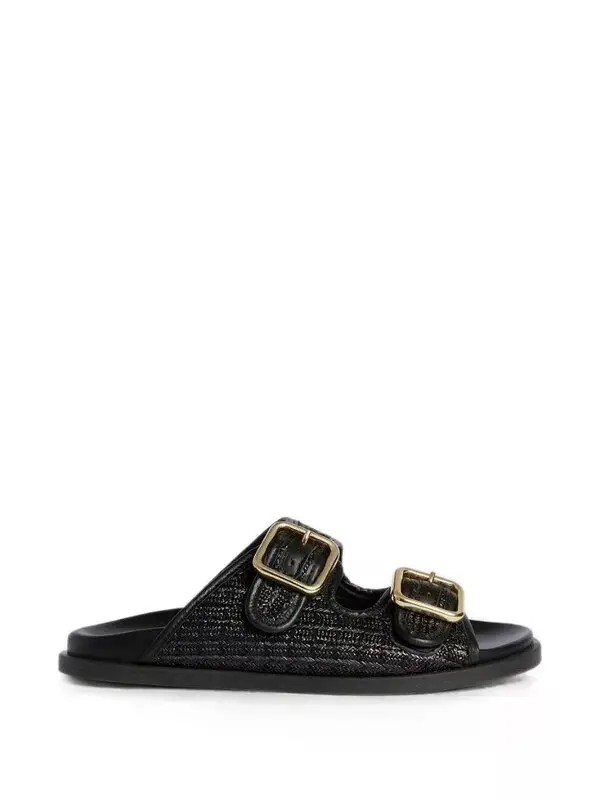 Momoni Buckle-fastening Raffia Sandals - Black