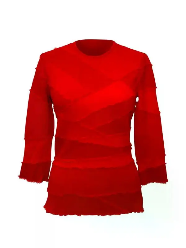 Alexander McQueen Patchwork Accent Top - Red