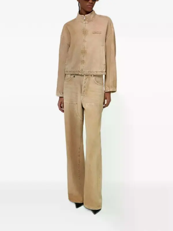 Amiri Logo Embroidered Denim Jacket - Neutrals