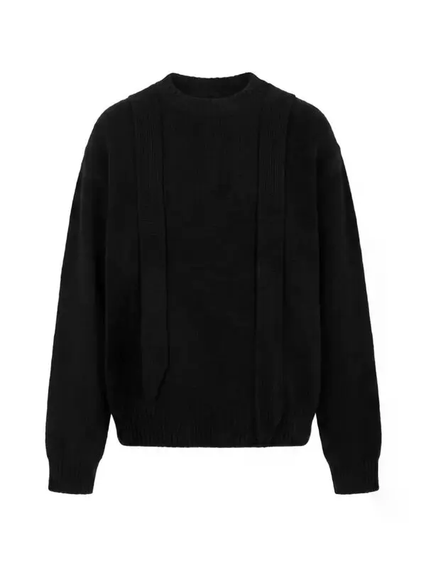 Sacai Panelled Wool Jumper - Black