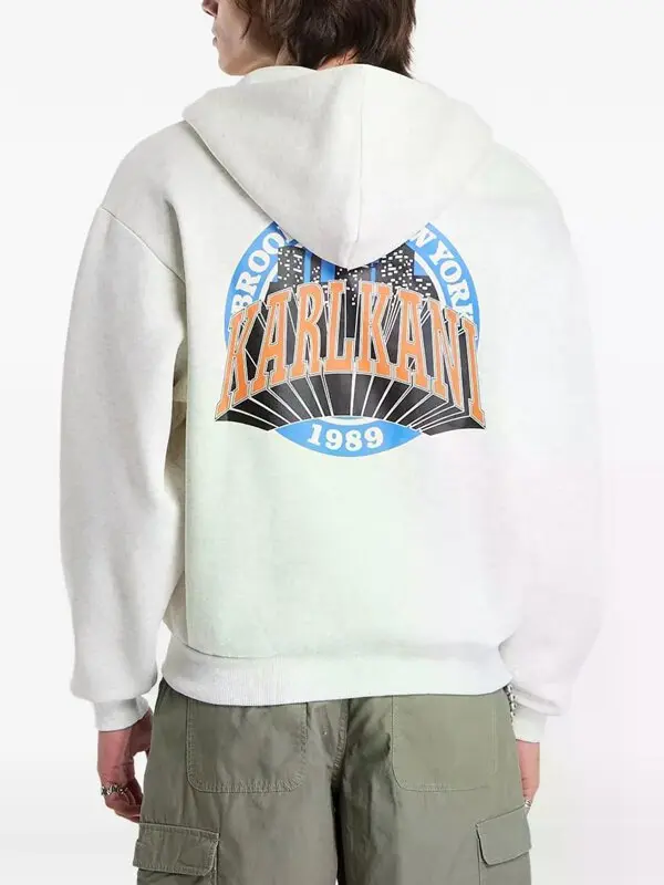 KARL KANI Zip-up Hoodie With Embroidered Logo And Graphic Print