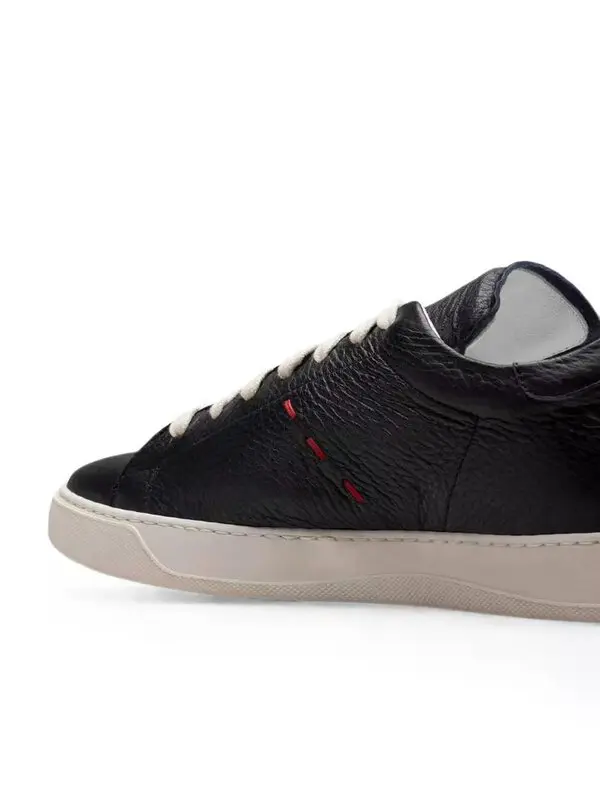 Kiton Cross-stitch Leather Sneakers