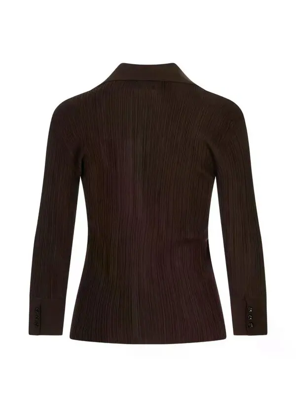 Agnona Ribbed-knit Buttoned-cuff Top