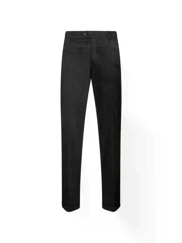 B SETTECENTO Check-pattern Turned-up Trousers