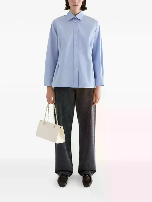 JIL SANDER Pleated Waist Fil-à-fil Shirt