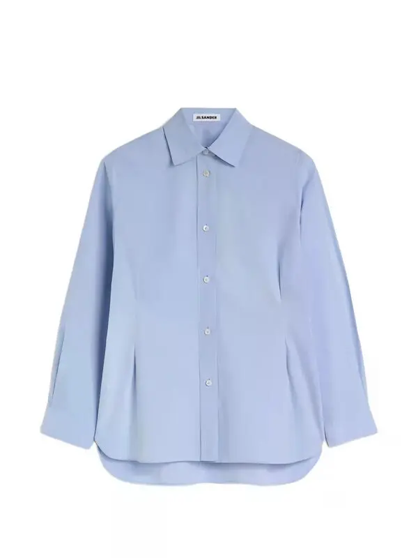 JIL SANDER Pleated Waist Fil-à-fil Shirt