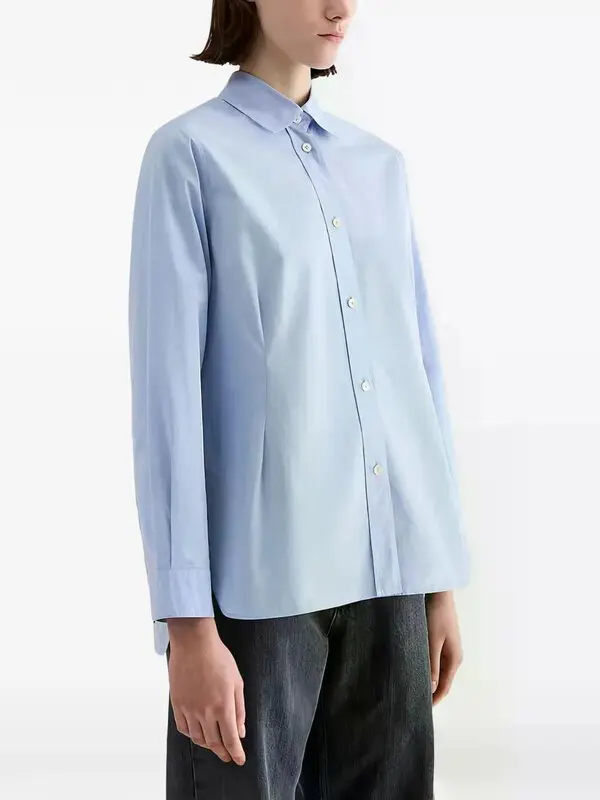 JIL SANDER Pleated Waist Fil-à-fil Shirt