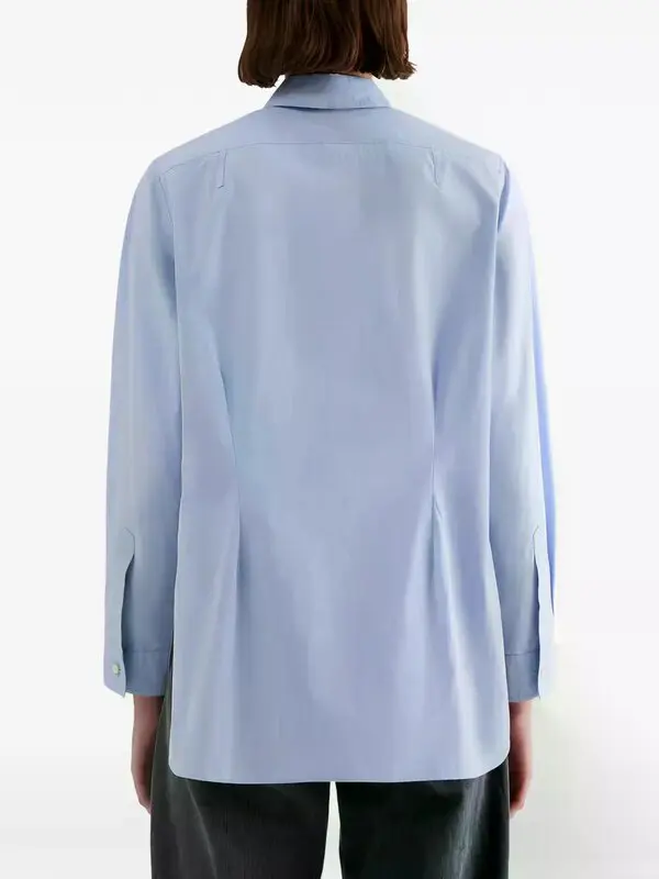 JIL SANDER Pleated Waist Fil-à-fil Shirt