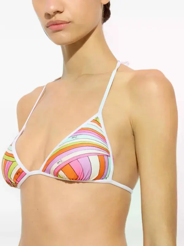 Emilio Pucci Iride-print Triangle Bikini Top