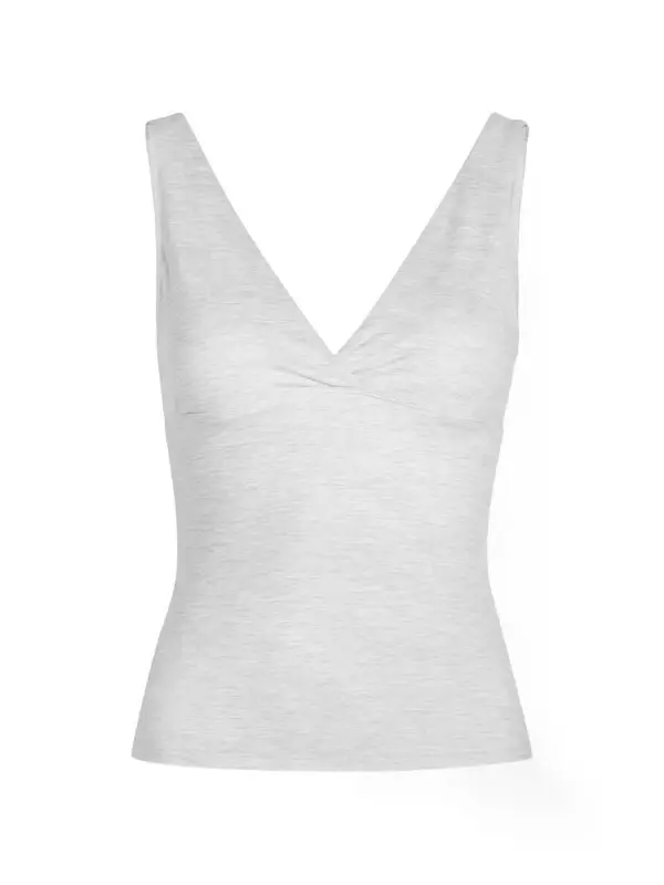 TALA Twist-front V-neck Top - Grey