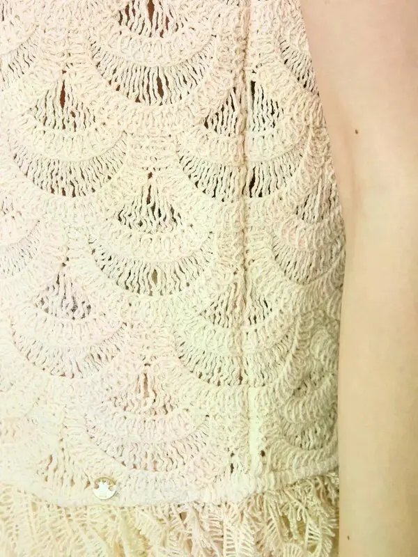 PEDRO DEL HIERRO Sleeveless Lace Blouse With Fringed Hem