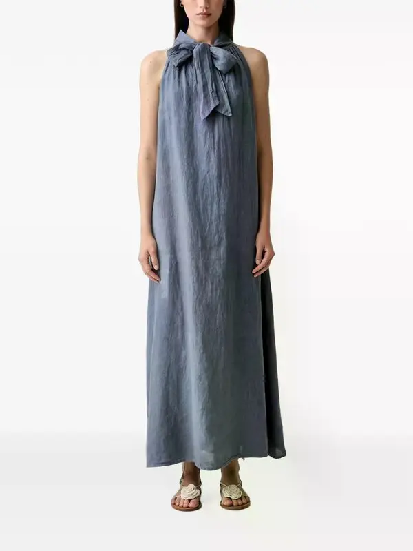 VICOLO Bow-detail Halterneck Dress - Blue