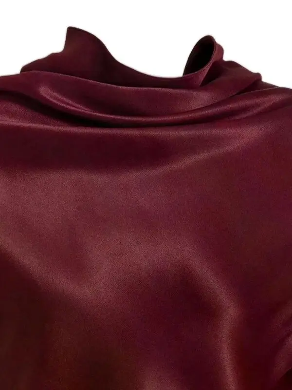 Alberta Ferretti Draped Satin Blouse - Red