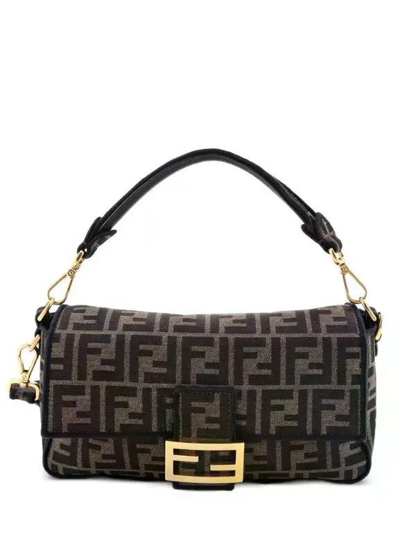 Fendi Baguette Nm Bag Zucca Canvas Medium Shoulder Bag - Brown