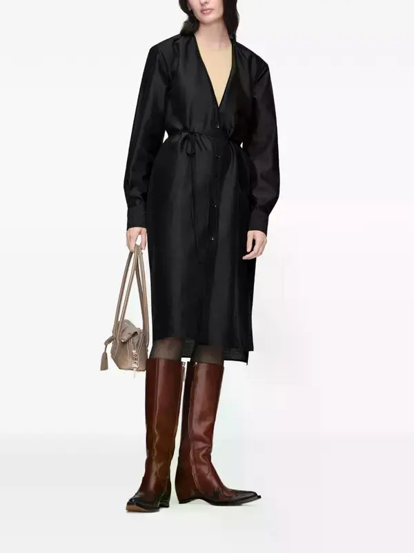 MAISON MARGIELA Fold-collar Midi Dress - Black