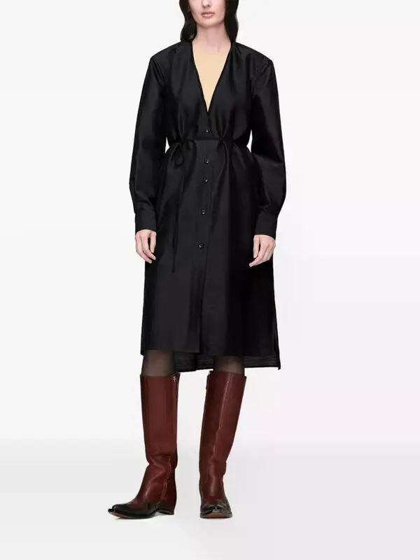 MAISON MARGIELA Fold-collar Midi Dress - Black