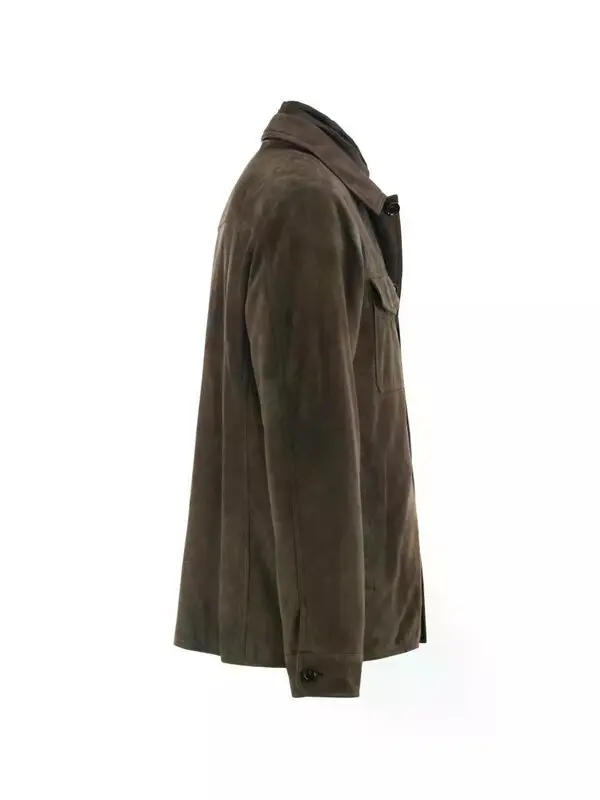 MOORER Torquato-tz Suede Layered-detail Jacket